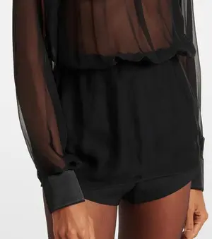 Dolce & Gabbana Bow-detail Silk Chiffon Blouse - Black