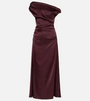 Staud Phare Silk-blend Satin Midi Dress