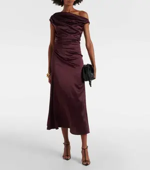 Staud Phare Silk-blend Satin Midi Dress