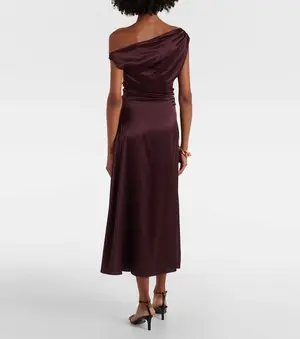 Staud Phare Silk-blend Satin Midi Dress