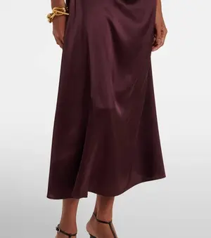 Staud Phare Silk-blend Satin Midi Dress
