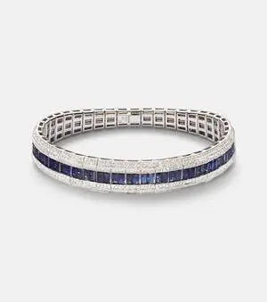 Shay Jewelry 18kt White Gold Sapphire And Diamond Bracelet - Silver
