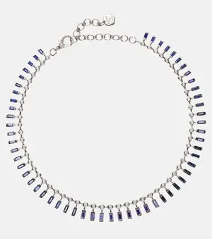 Shay Jewelry Shay 18kt White Gold Necklace With Sapphire And Diamond - Silver