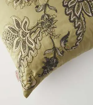 Etro Embroidered Cotton Satin Cushion