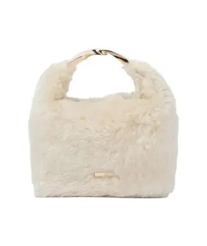 AQUAZZURA Twist Mini Shearling Tote Bag