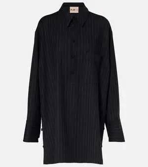 Plan C Pinstripe Wool-blend Shirt