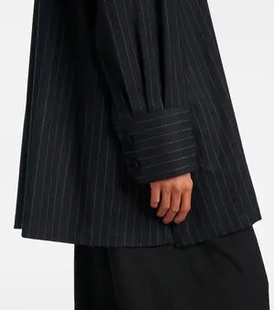 Plan C Pinstripe Wool-blend Shirt