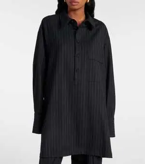 Plan C Pinstripe Wool-blend Shirt