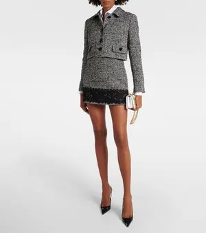 Dolce & Gabbana Cropped Wool-blend Tweed Jacket