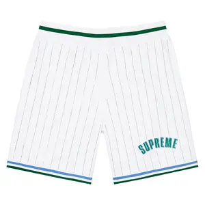 Supreme Rhinestone Stripe Basketball Short - White