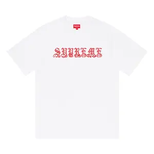 Supreme Old English Rhinestone Short-sleeve Top - White
