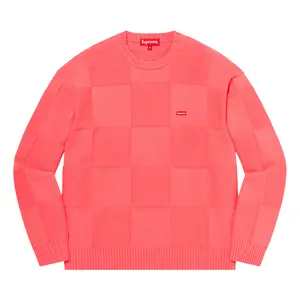 Supreme Tonal Checkerboard Small Box Sweater - Orange