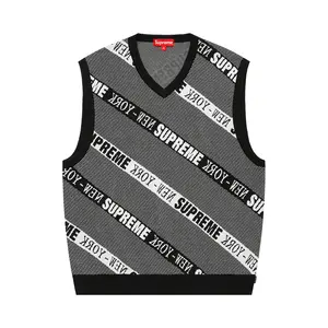 Supreme Striped Sweater Vest - Black