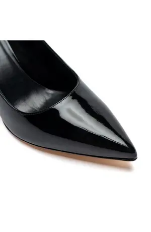 Bruno Magli Tara Pointed Toe Pumps - Black Patent