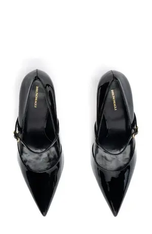 Bruno Magli Prima Leather Mary Jane Pump - Black Patent