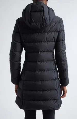Moncler Gie Water Resistant Long Coat - Black