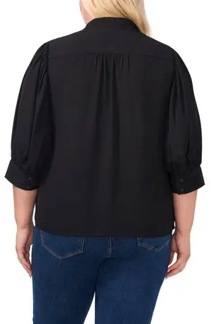 CECE DUPRAZ Hidden Placket Shirt - Rich Black
