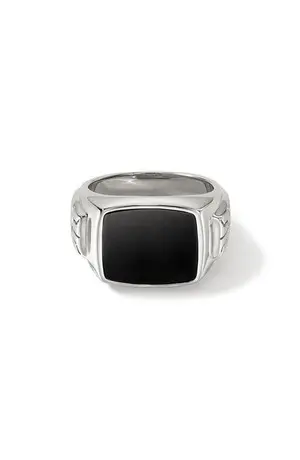 John Hardy John Hardy Fine Signet Ring Silver/black