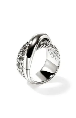 John Hardy Essentials Crossover Band Ring - Silver