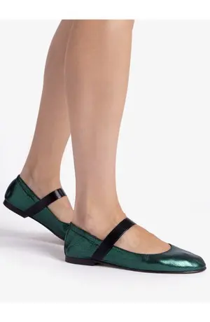 Penelope Chilvers Rock And Roll Mary Jane Flat - Emerald