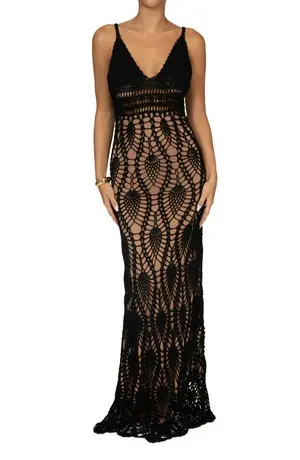 JLUXLABEL Great Escape Crochet Maxi Dress - Black