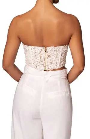 JLUXLABEL Yours Truly Strapless Lace Corset Top