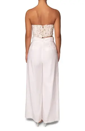 JLUXLABEL Yours Truly Strapless Lace Corset Top