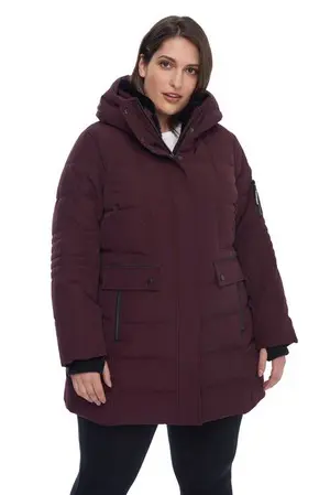 ALPINE NORTH Vegan Down Mid-length Parka Coat - Grape