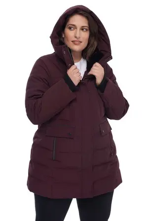 ALPINE NORTH Vegan Down Mid-length Parka Coat - Grape