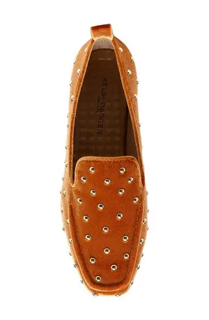 KELSI DAGGER BROOKLYN Finley Studded Square Toe Flat - Mustard