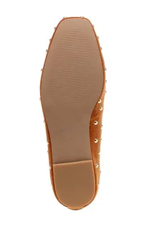 KELSI DAGGER BROOKLYN Finley Studded Square Toe Flat - Mustard