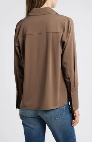 Wit & Wisdom Flare Cuff Button-up Shirt - Ginger Snap