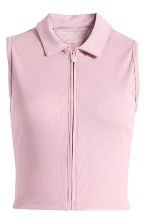 Travis Mathew Midline Zip Polo Tank - Mauve Shadows