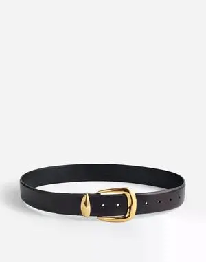 Madewell Chunky Metal Leather Belt - True Black