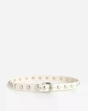 Madewell Studded Western Leather Belt - Ivory