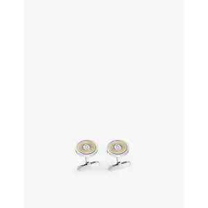 Cartier Double C De 18ct Yellow-gold And Palladium-plated Sterling-silver Cufflinks - Grey/yellow Gold