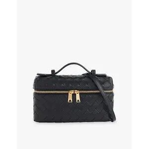Bottega Veneta Vanity Leather Crossbody Bag - Black-gold