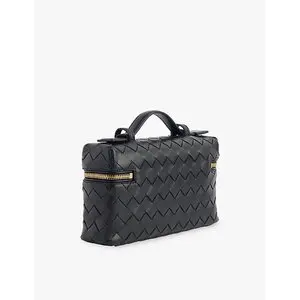 Bottega Veneta Vanity Leather Crossbody Bag - Black-gold
