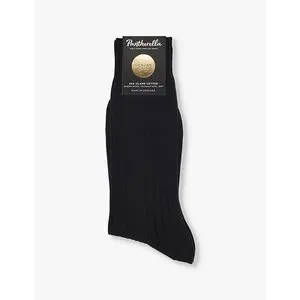 Pantherella Pembrey Branded Cotton-blend Socks - Charcoal