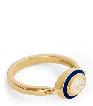Melissa Kaye Yellow Diamond And Enamel Lenox Reign Ring - Gold