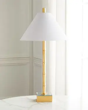 COUTURE LAMPS Mirror Bamboo Table Lamp - Gold