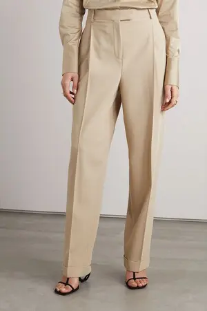 FERRAGAMO Pleated Straight-leg Trousers