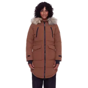 ALPINE NORTH Alpine North Vegan Down Winter Parka With Removable Faux Fur Trim Maple