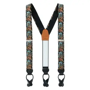 Trafalgar Birds Of Prosperity Silk Suspenders And Bow Tie Set - Black