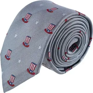 Trafalgar Trafalgar Uncle Sam Pride Silk Necktie Silver