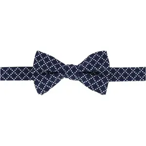 Trafalgar Rowan Geometric Pattern Bow Tie - Navy