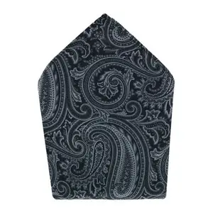Trafalgar Sobee Paisley Silk Pocket Square - Black