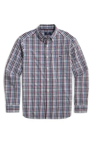 Vineyard Vines Classic Fit Tattersall Poplin Button-down Shirt - Crimson