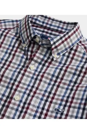 Vineyard Vines Classic Fit Tattersall Poplin Button-down Shirt - Crimson