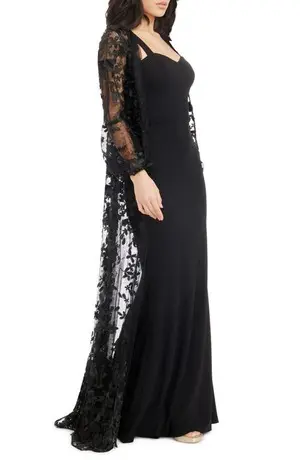 Dress The Population Joss Floral Appliqué Lace Jacket